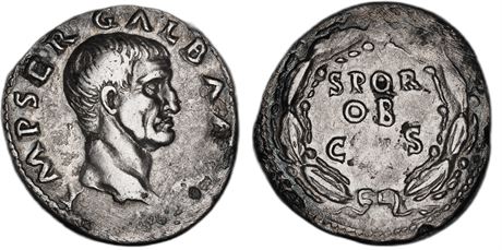 L5, Your Low Fee Ancient Coin Marketplace - Galba denarius
